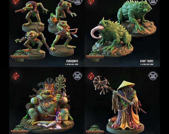 Frog Warrior Miniatures Grung Mini 3D Print Crippled God Foundry Mini ...