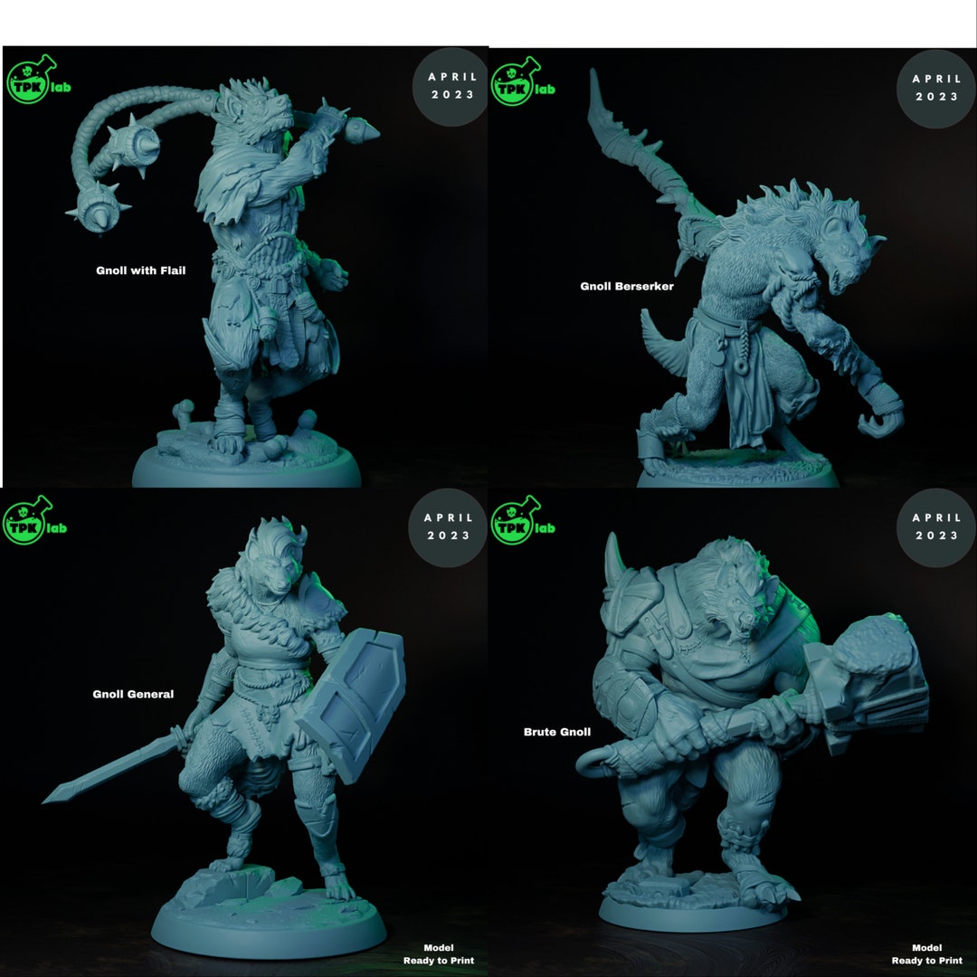 Gnoll Warband Miniatures Gnoll Archer Barbarian Shaman Brute Monk ...