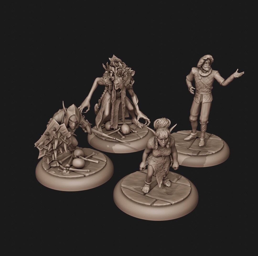 BG3 Miniatures Volo, Dark Urge, Auntie Ethel 3D Printed Minis Dungeons ...