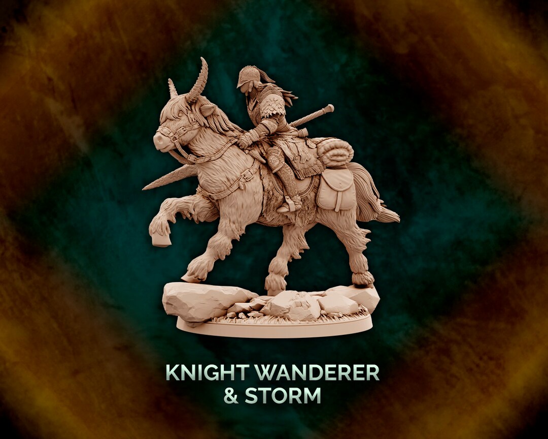 Knight Wanderer and Storm Miniature Inspired by Elden Ring 3D Printed ...