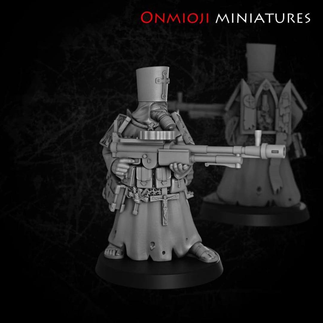 Priest With Machine Gun Miniature Inspired by Trench Crusade New ...