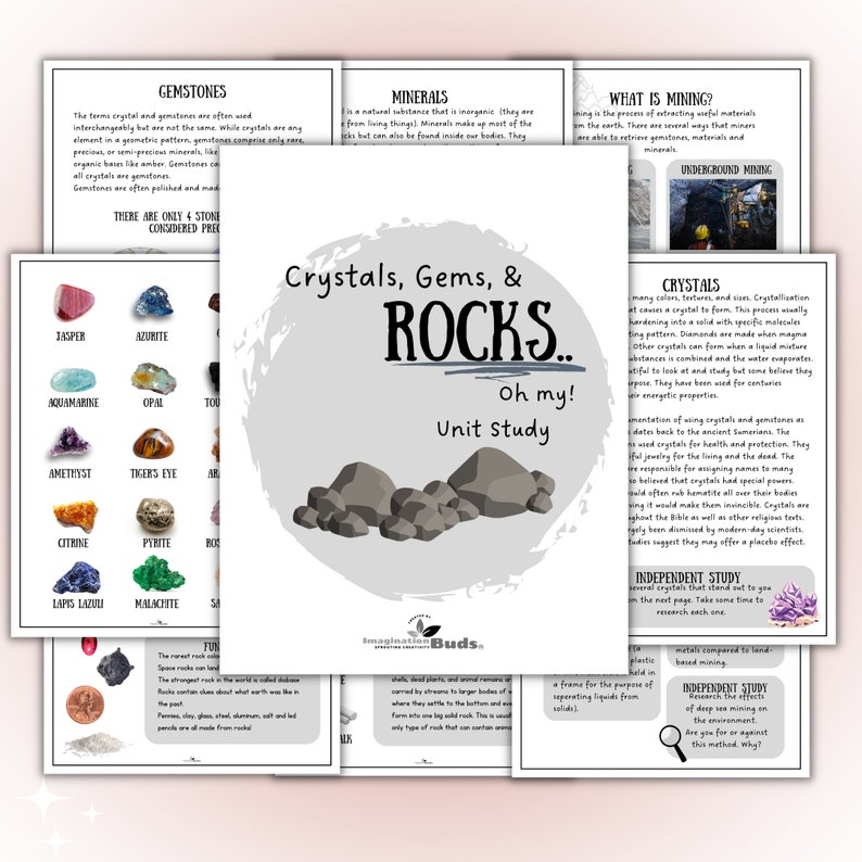 Crystals, Gems, and Rocks | Geology Study Unit | Earth Science | Mining ...