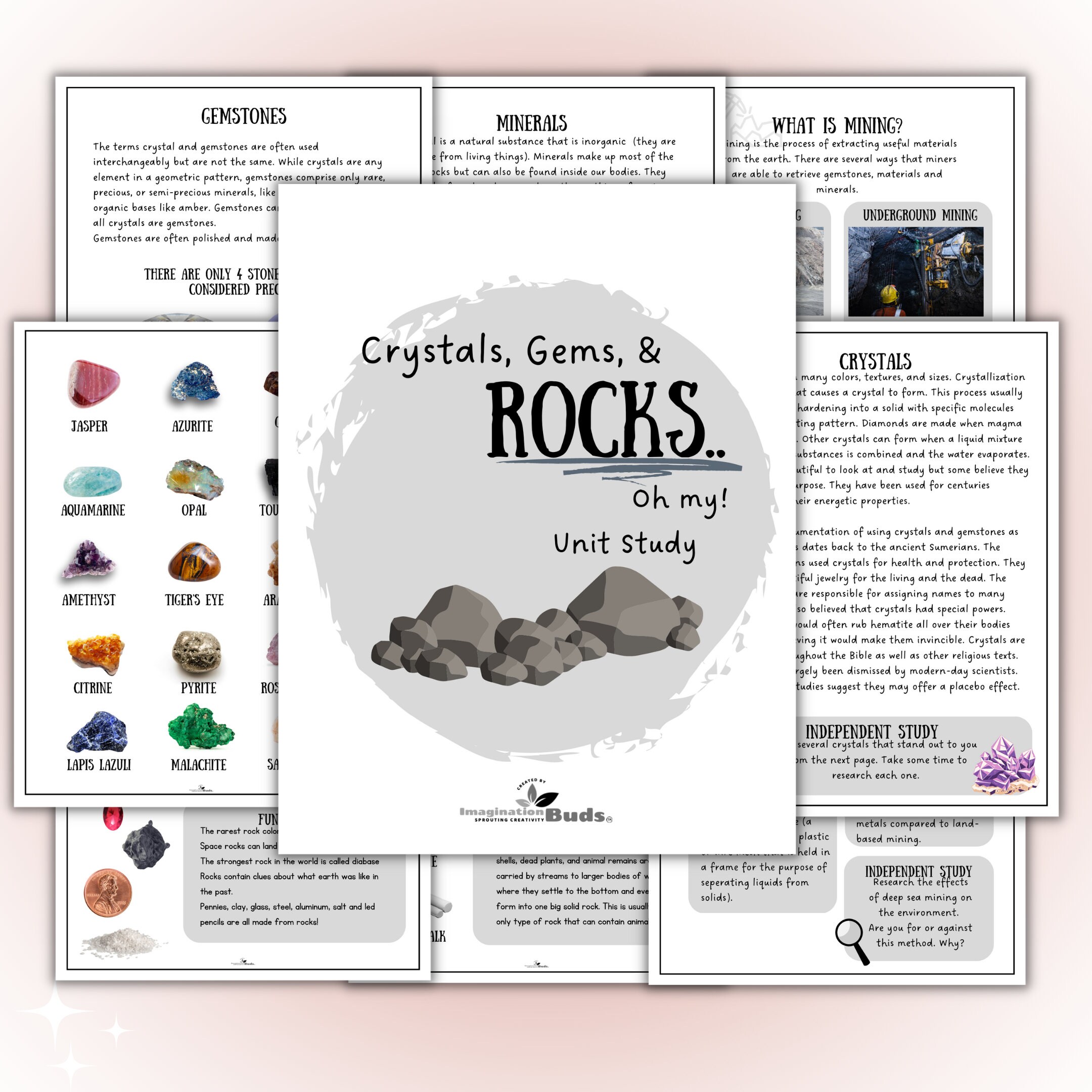 Crystals, Gems, and Rocks | Geology Study Unit | Earth Science | Mining ...