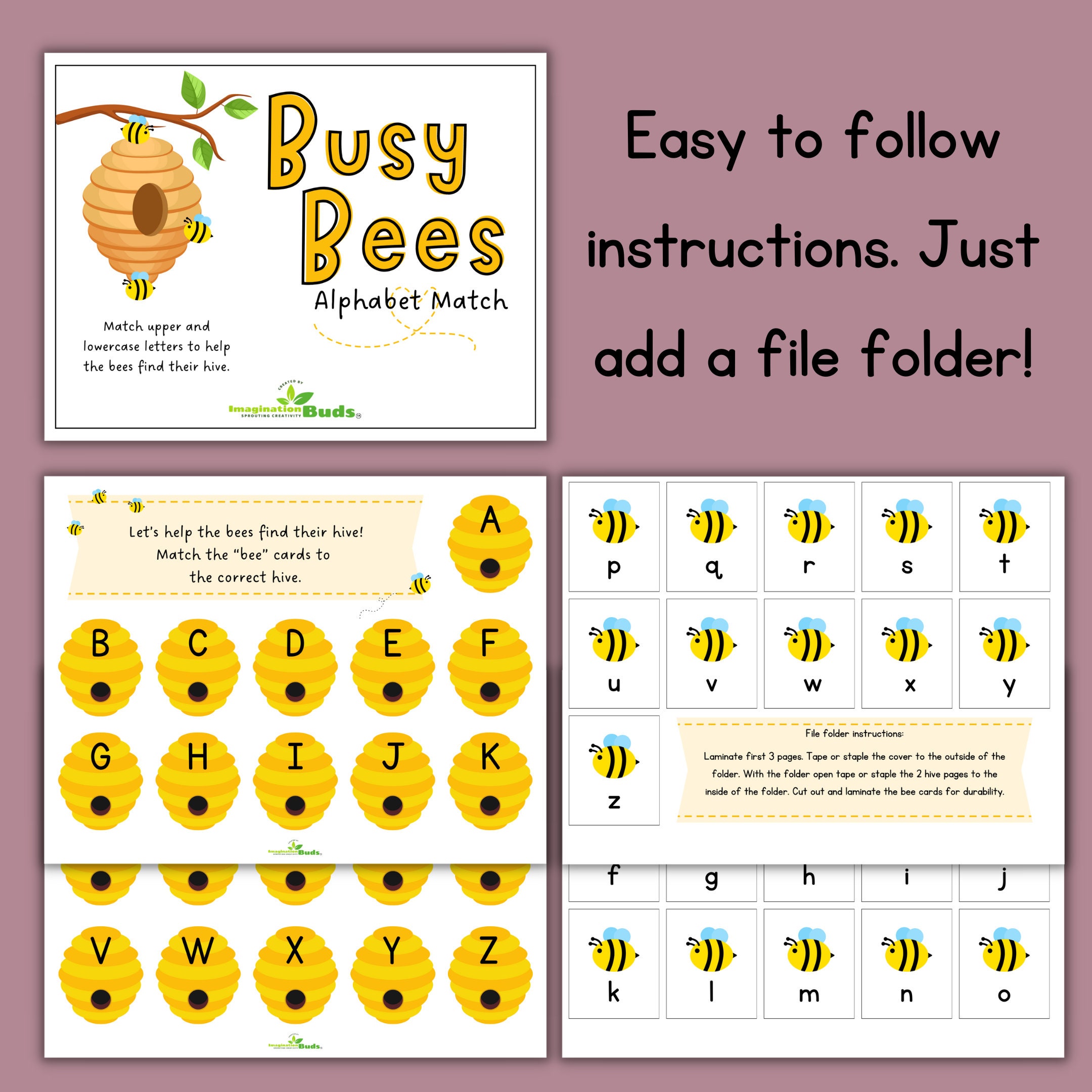 Alphabet Learning Aid | Pre-k Game | Printable ABC File Folder Activity ...