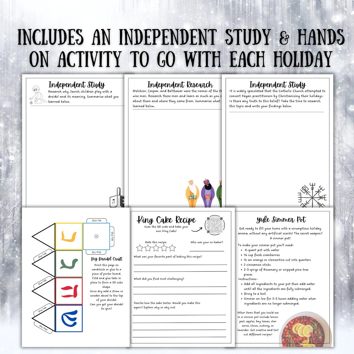 Wintertime Holidays Around the World, Homeschool Unit Study-hanukkah ...