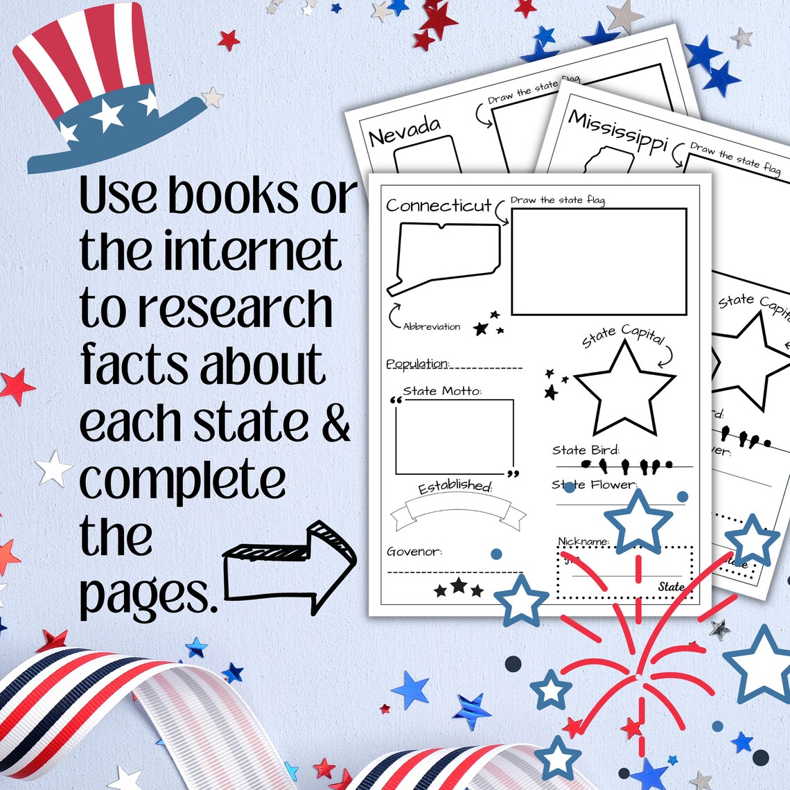50 States Research Journal | Digital Download | USA History Packet ...