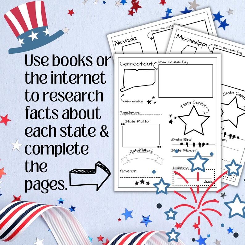50 States Research Journal | Digital Download | USA History Packet ...