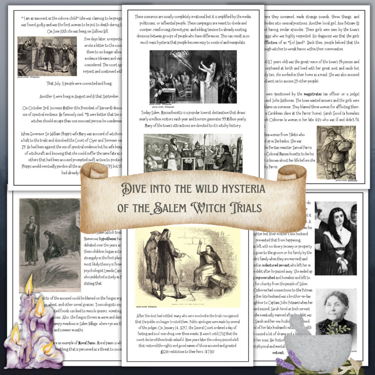 History Study Unit- the Salem Witch Trials Homeschool Curriculum Study ...