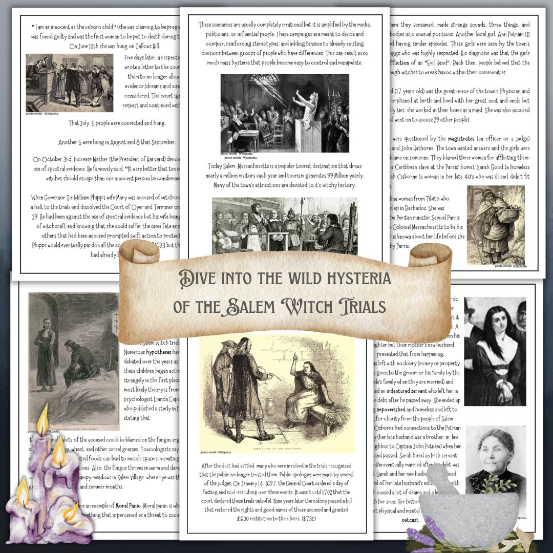 History Study Unit- the Salem Witch Trials Homeschool Curriculum Study ...