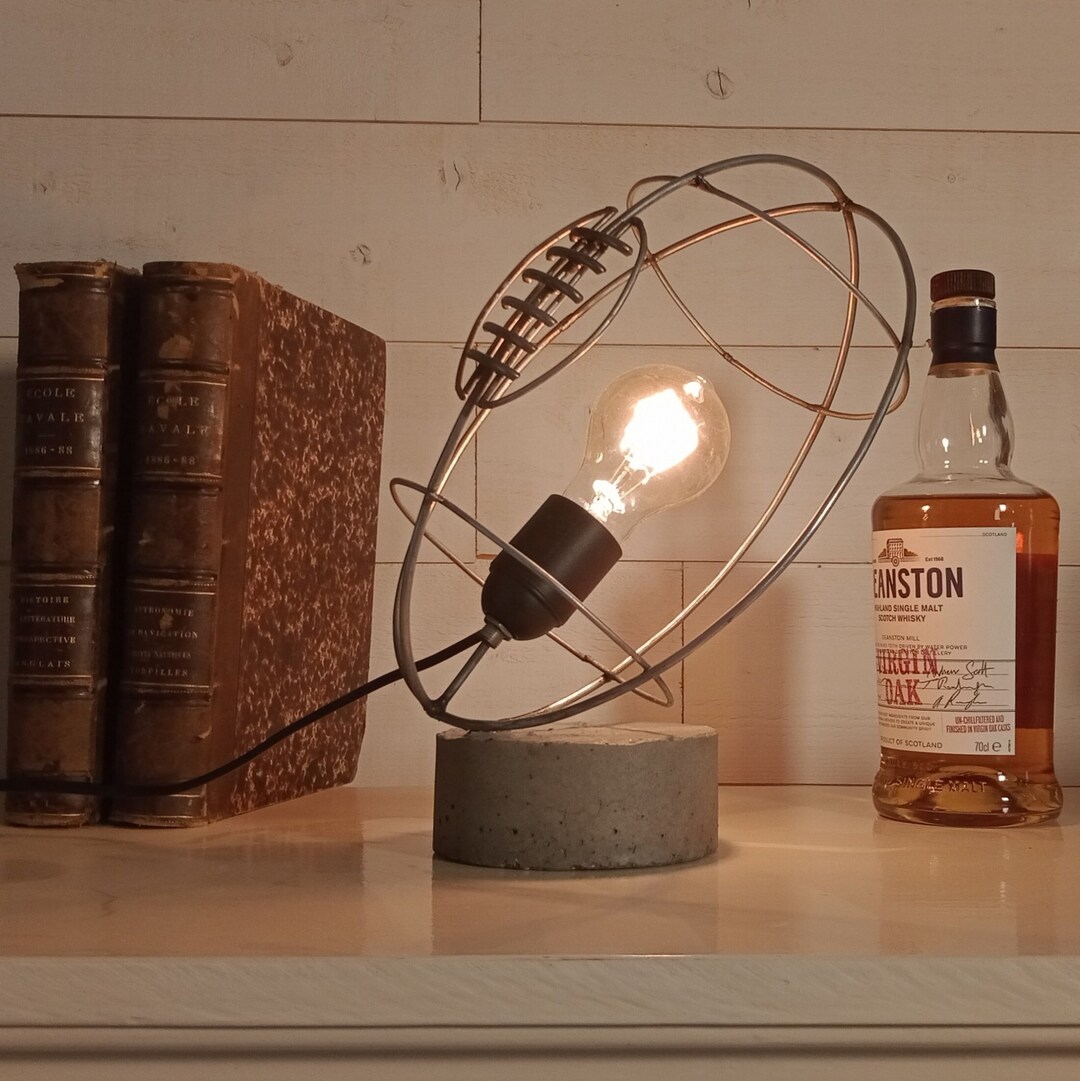 Handmade rugby Table Lamp Made of Welded Reclaimed - Etsy