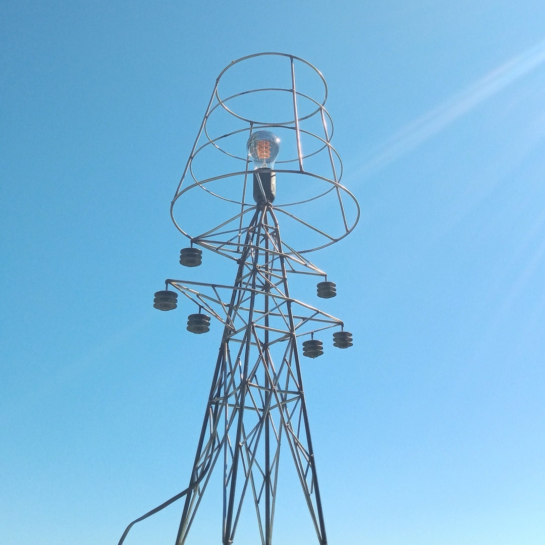 Handmade Recycled Metal Pylon Lamp - Etsy