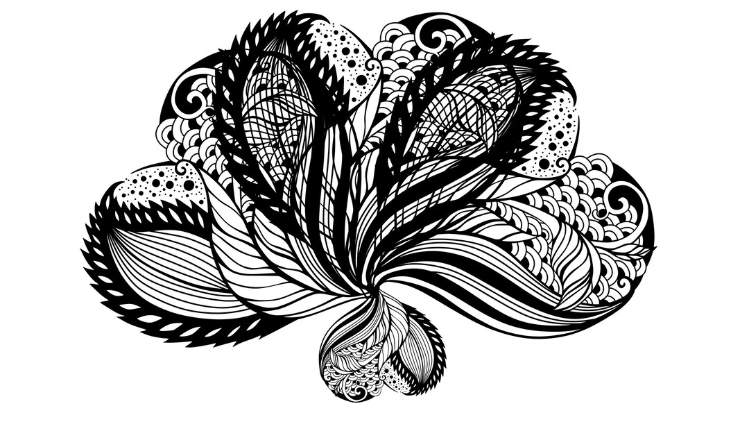 Zentangle Art Photography Printable, Zen Illustration JPG, Modern Decor ...