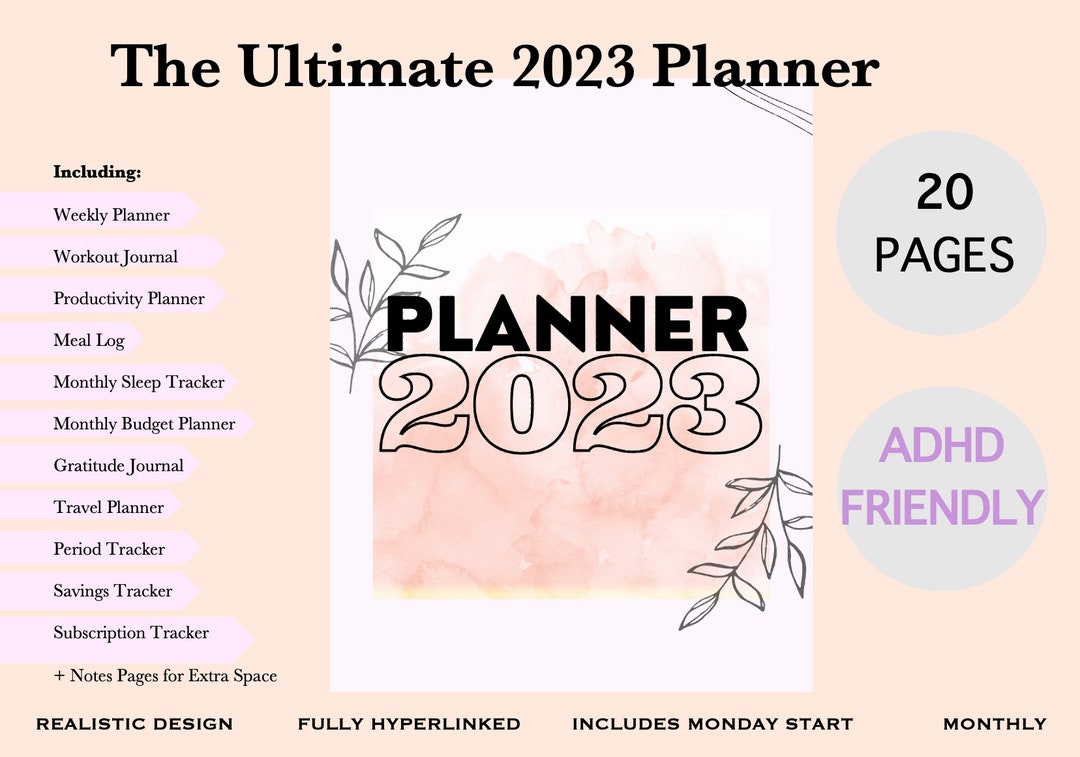 Light Pink Digital Planner 2023, Dated Monthly iPad Planner, Portrait ...