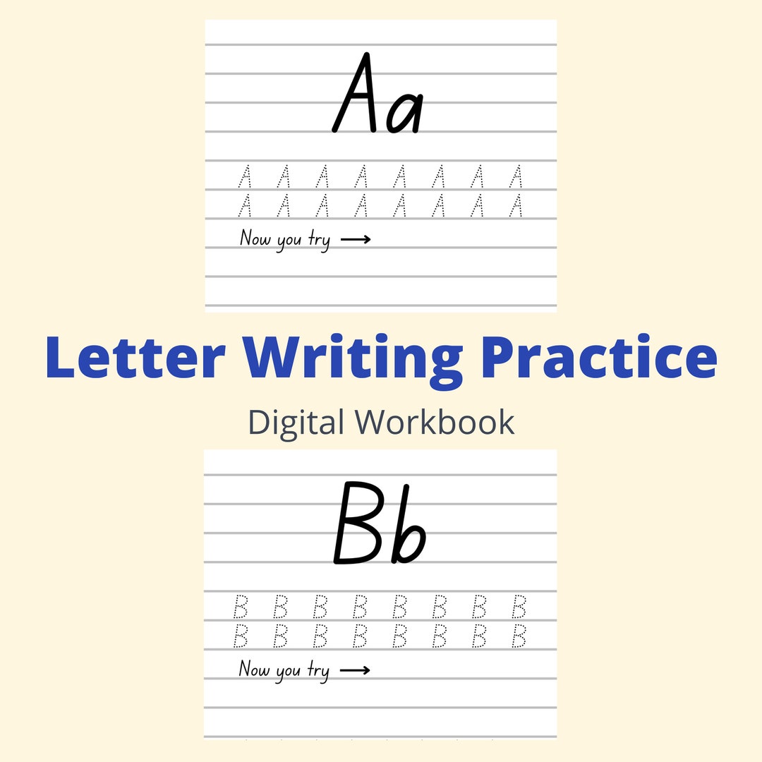 Workbook - Letter Writing Practice (english) - Etsy