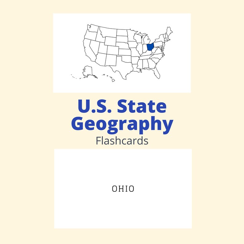 Flashcards - US States Geography - Etsy