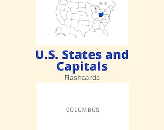 States and Capitals Flashcards, United States Flashcards, Homeschool ...
