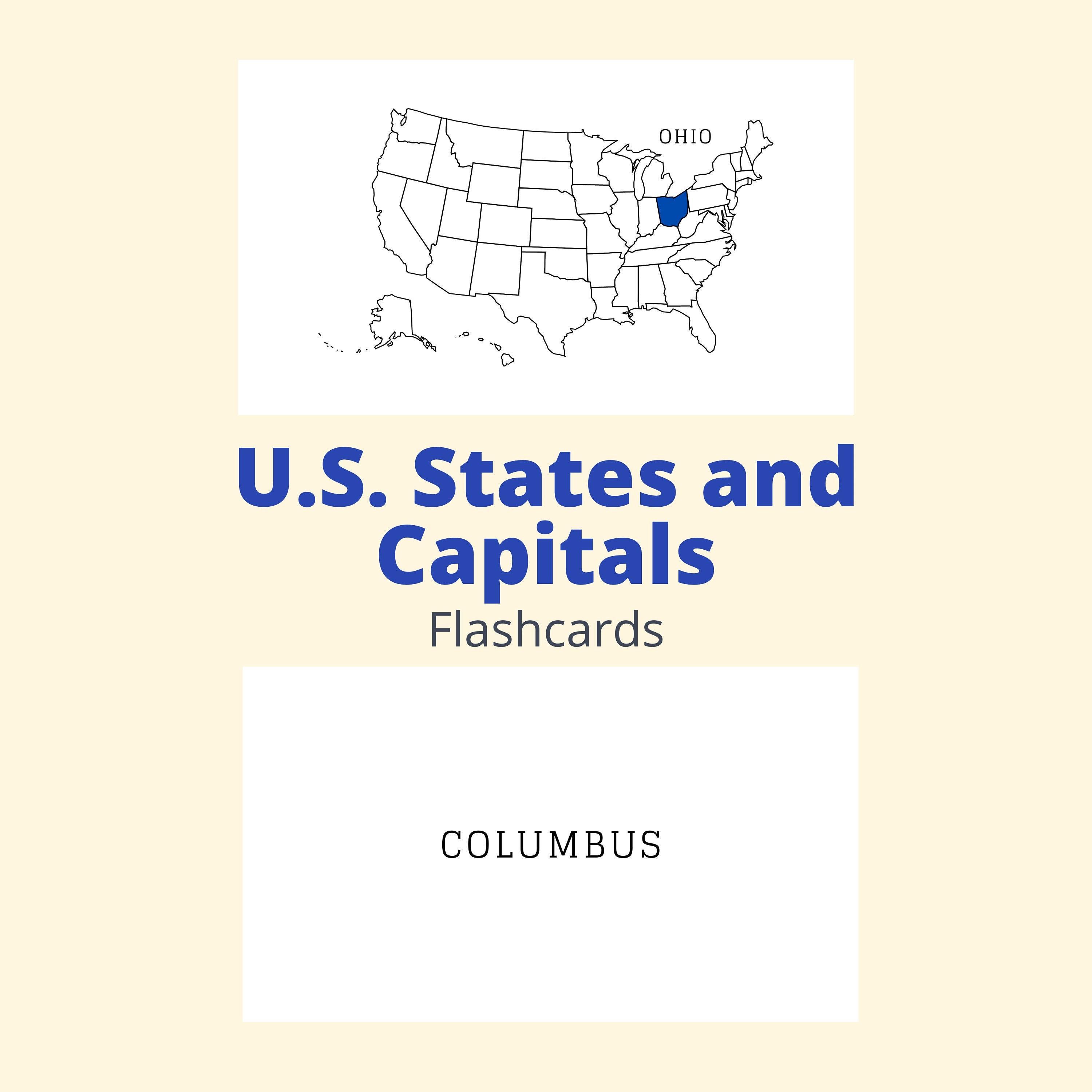 Flashcards - US States and Capitals - Etsy