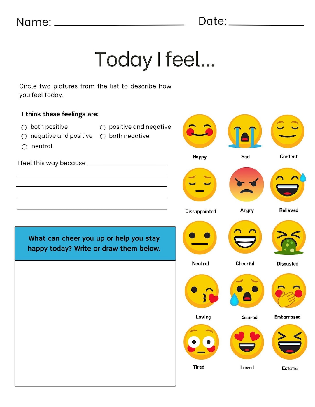 Emotion Chart Activity, Feelings Coping Skills for Kids, Emotions Scale ...