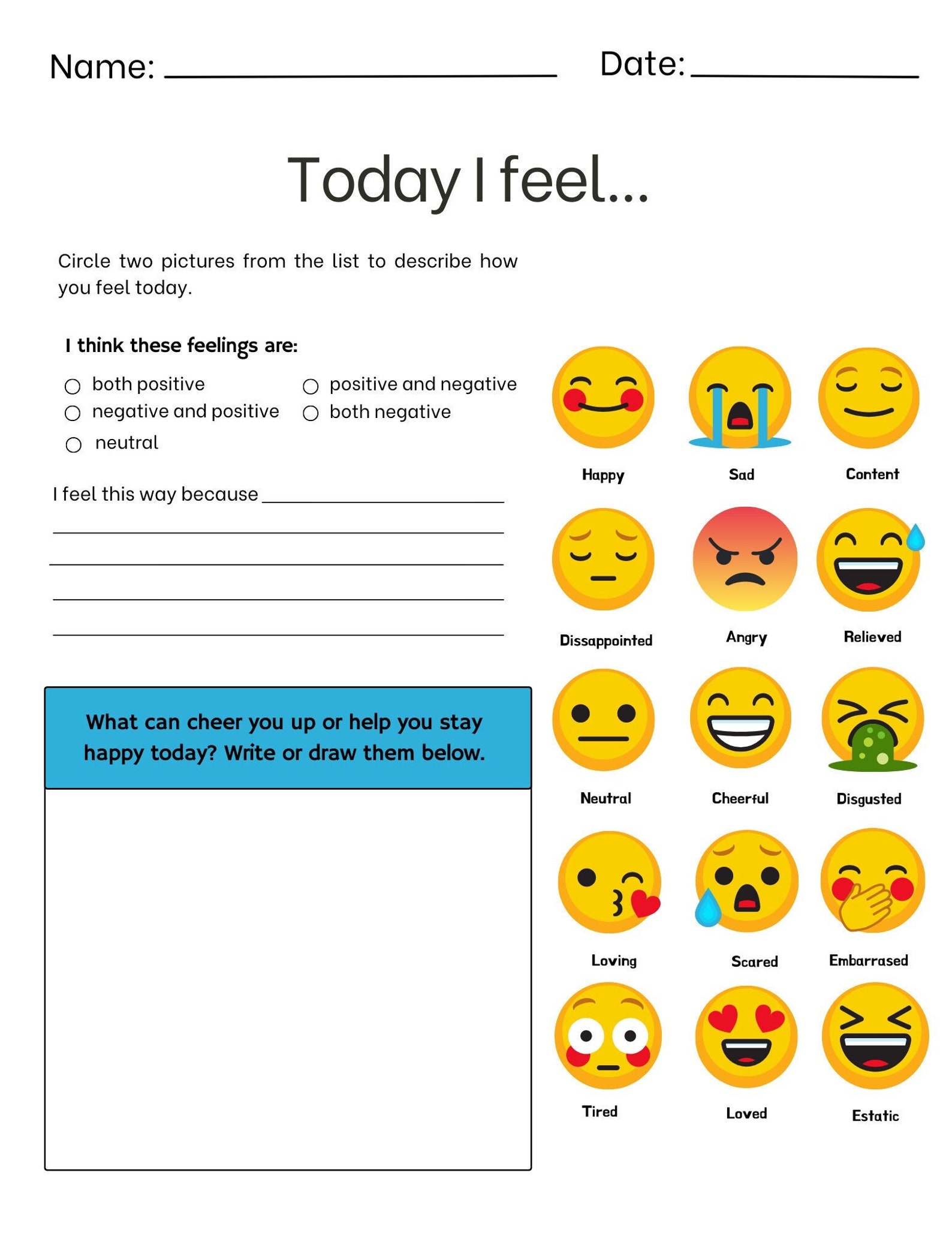 Emotion Chart Activity, Feelings Coping Skills for Kids, Emotions Scale ...