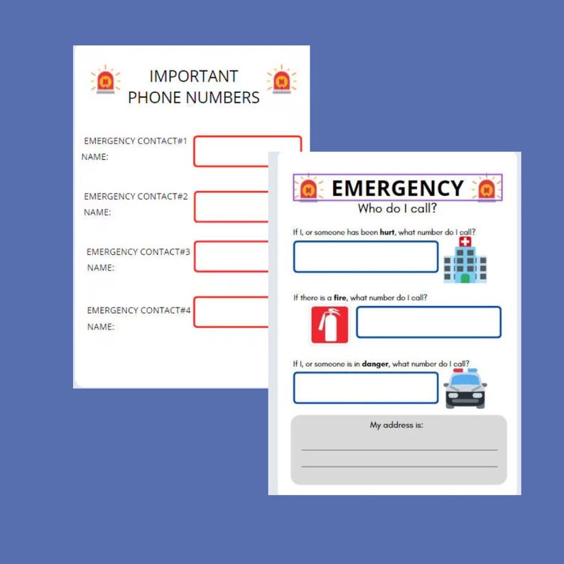 Essential Emergency Contact Sheet for Kids | Safety Guide for Parents ...