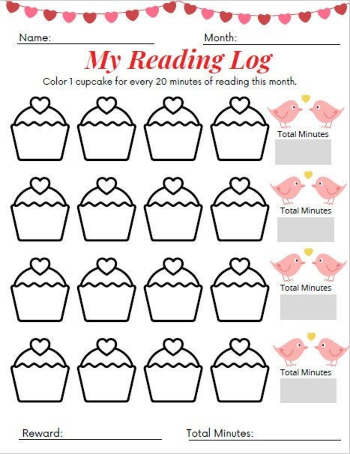 Kids Reading Log, Printable Reading Log for Kids, Reading Log Journal ...