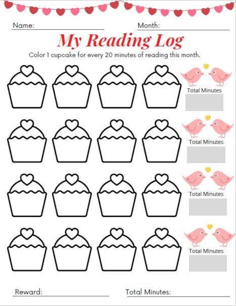 Kids Reading Log, Printable Reading Log for Kids, Reading Log Journal ...