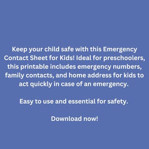 Essential Emergency Contact Sheet for Kids | Safety Guide for Parents ...