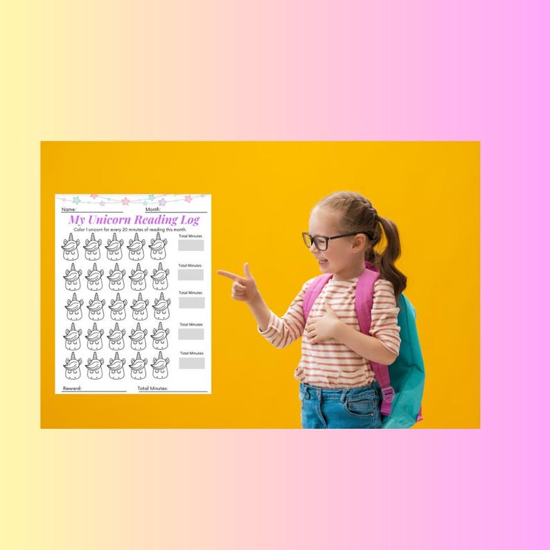 Unicorn Kids Reading Log Printable, Printable Reading Log for Kids ...