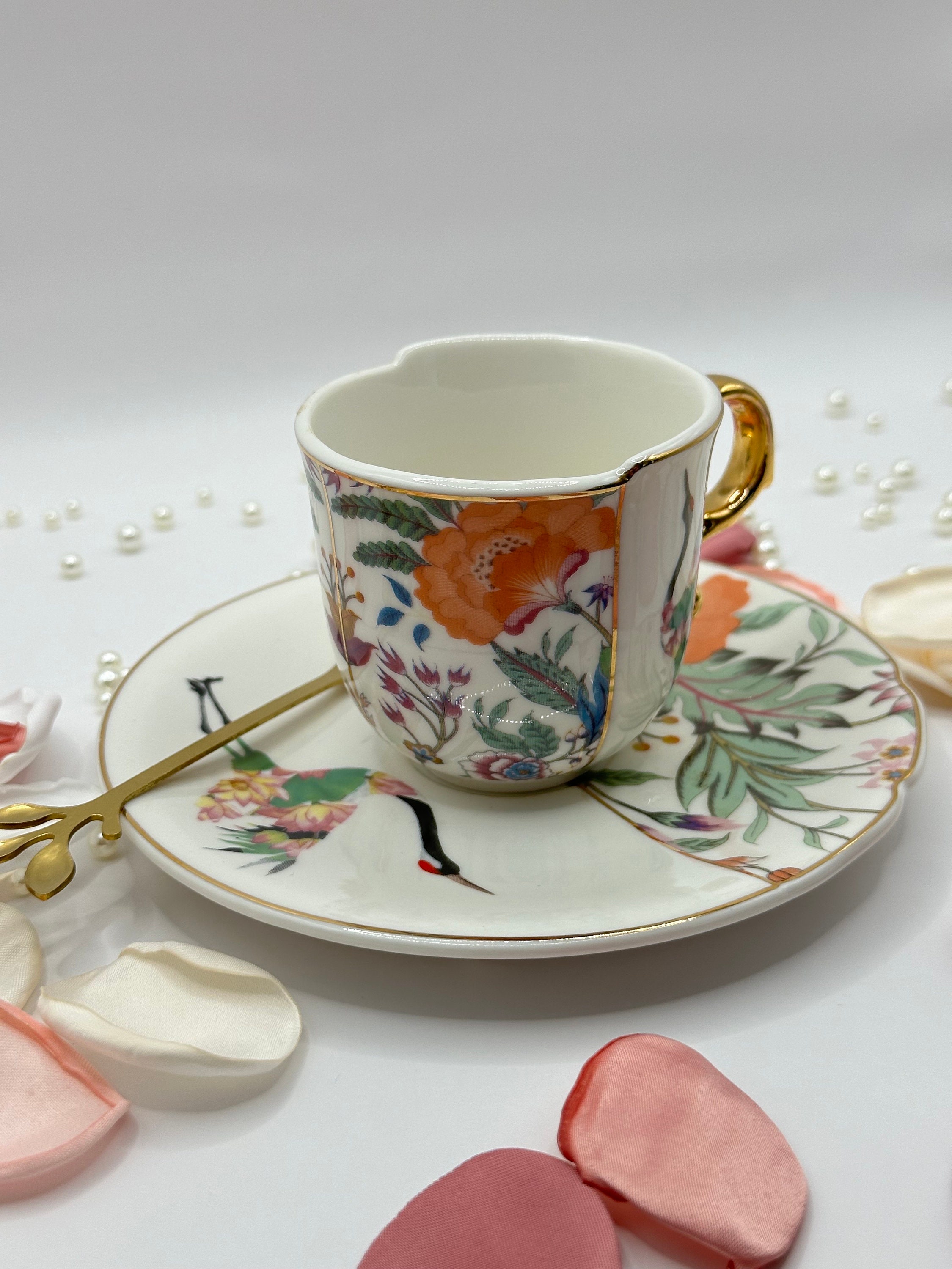 Gift Box With Espresso Cup and Saucer - Orange Blossom - Etsy