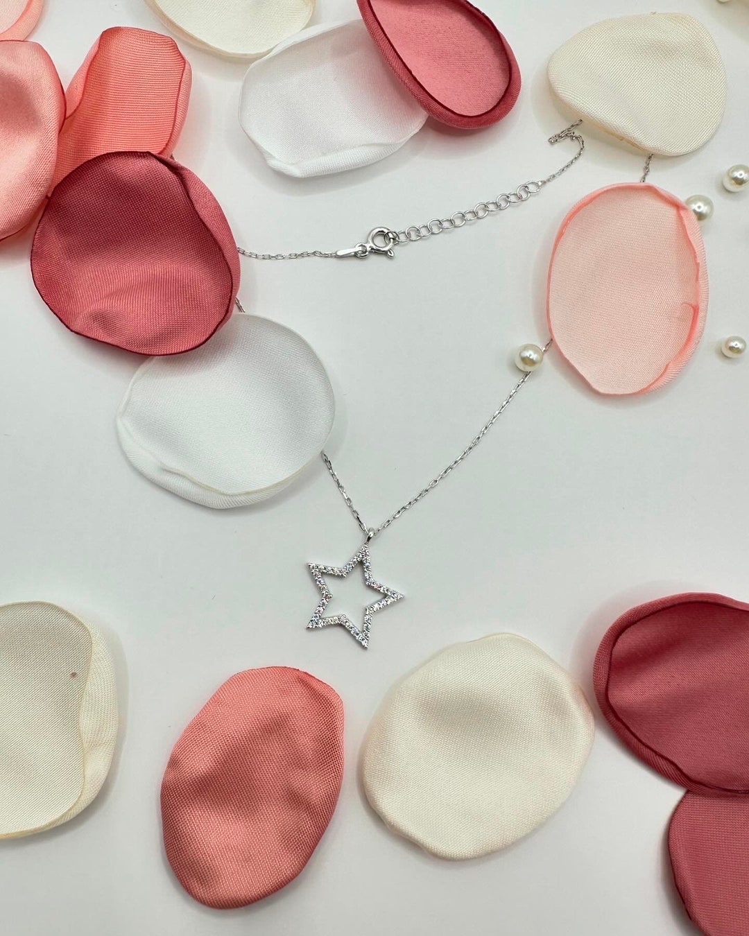 Elegant Star Pendant Necklace in 925K Sterling Silver - Etsy