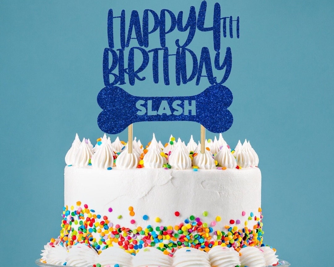 Dog Birthday Cake Topper, Personalized Dog Cake Topper, Dog Birthday ...