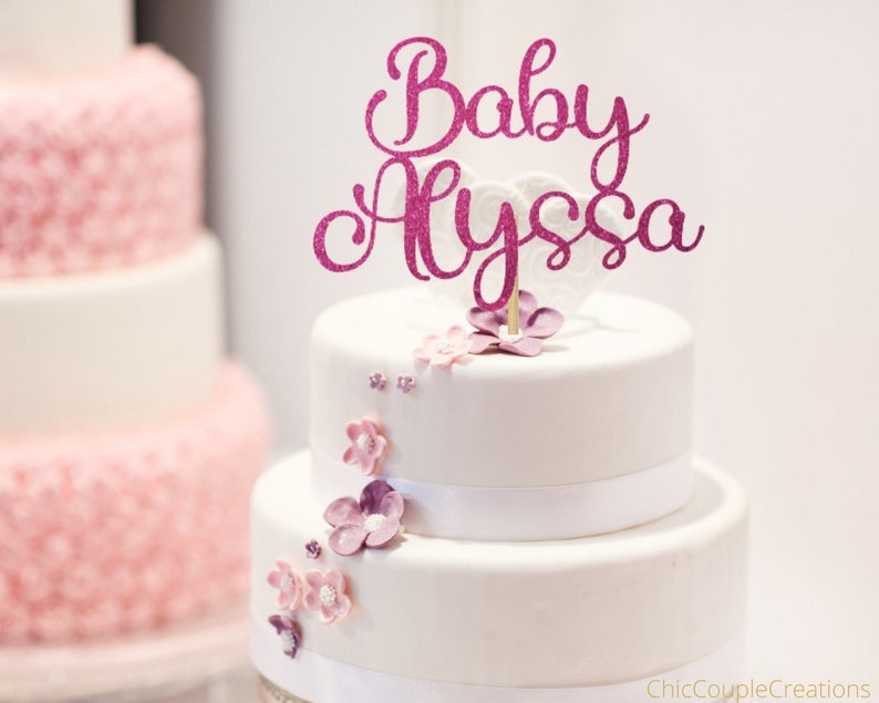 Personalized Baby Name Cake Topper, Cake Topper for a Baby Shower ...