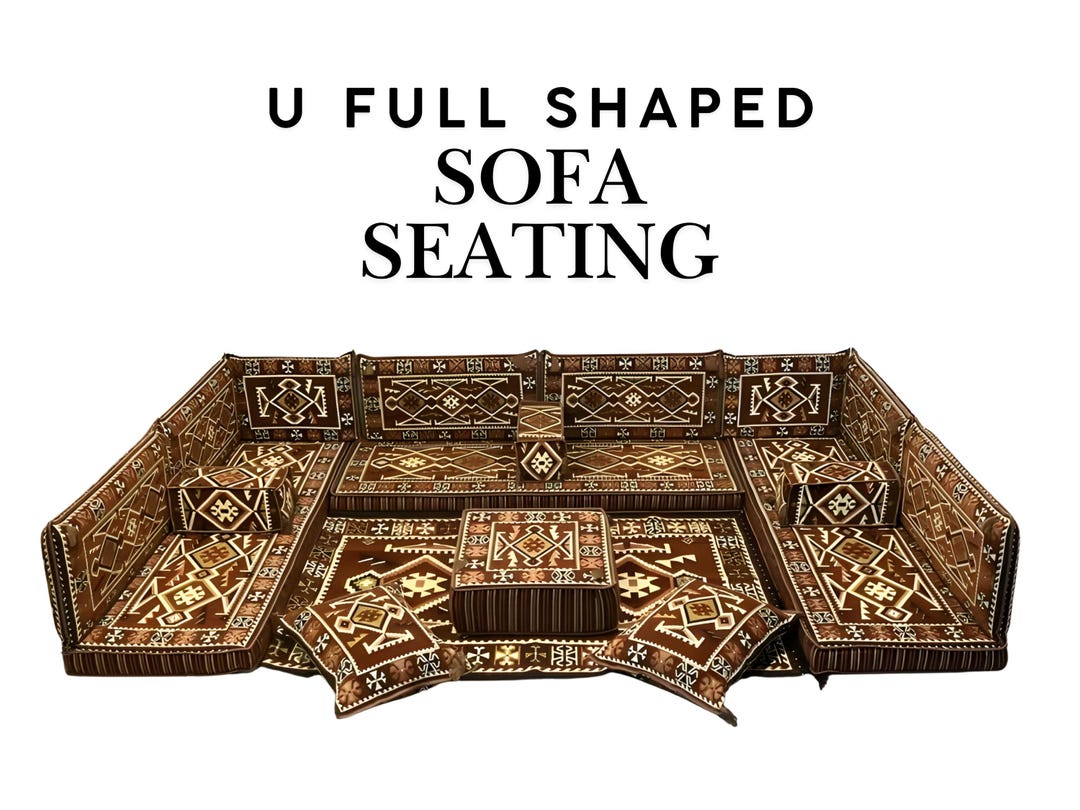 Arabic Majlis Floor Seating, U Shaped Kilim Sofa Set, Modular Floor ...
