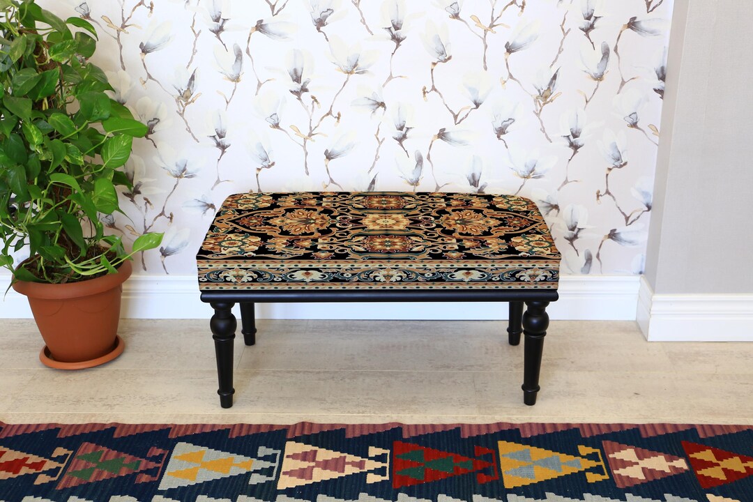 Boho Bench, Handmade Furniture, Bench in Hallway, Rustic Wooden Bench ...