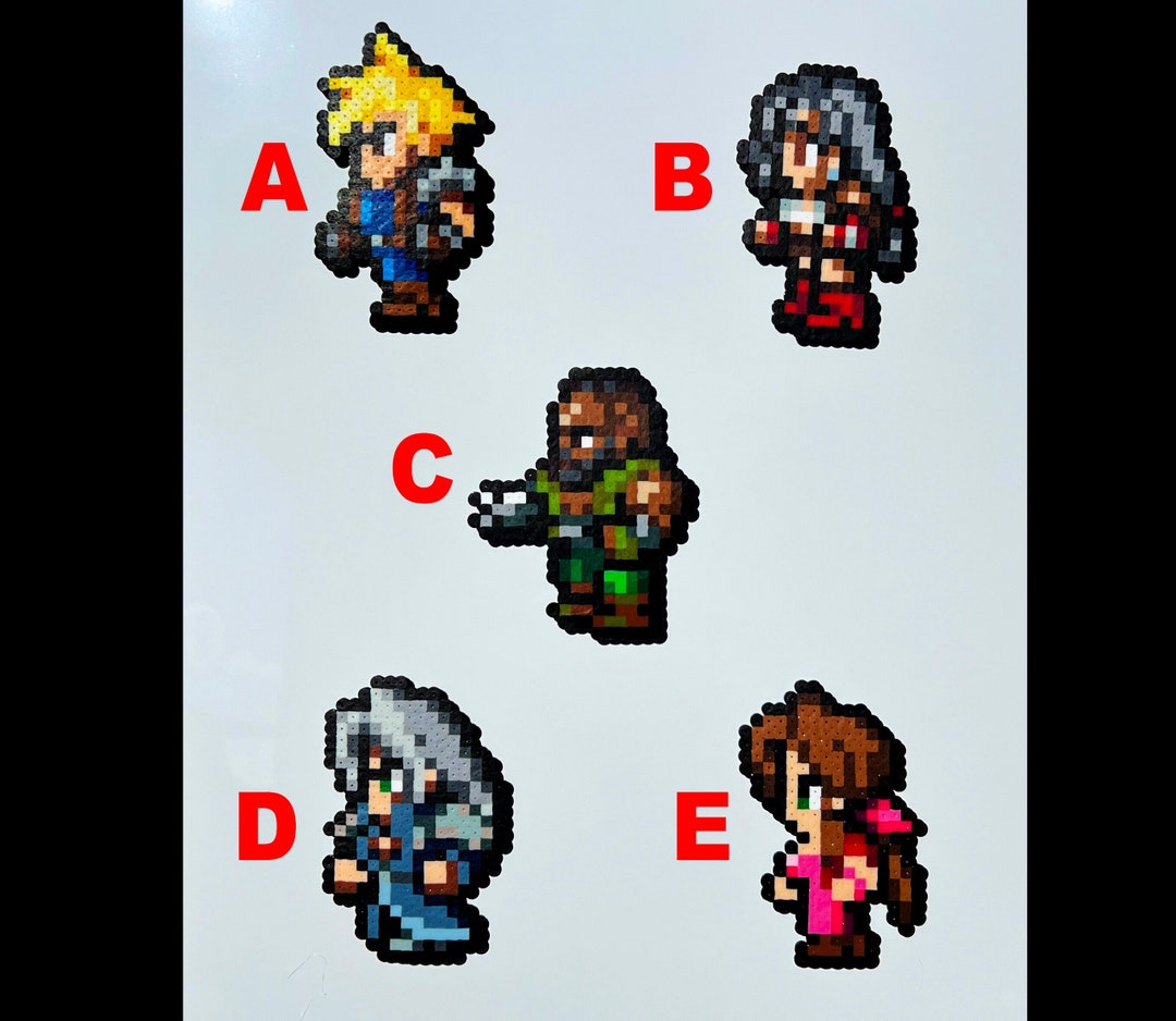 Final Fantasy 7 Character Perler Bead 8-bit Magnet - Etsy