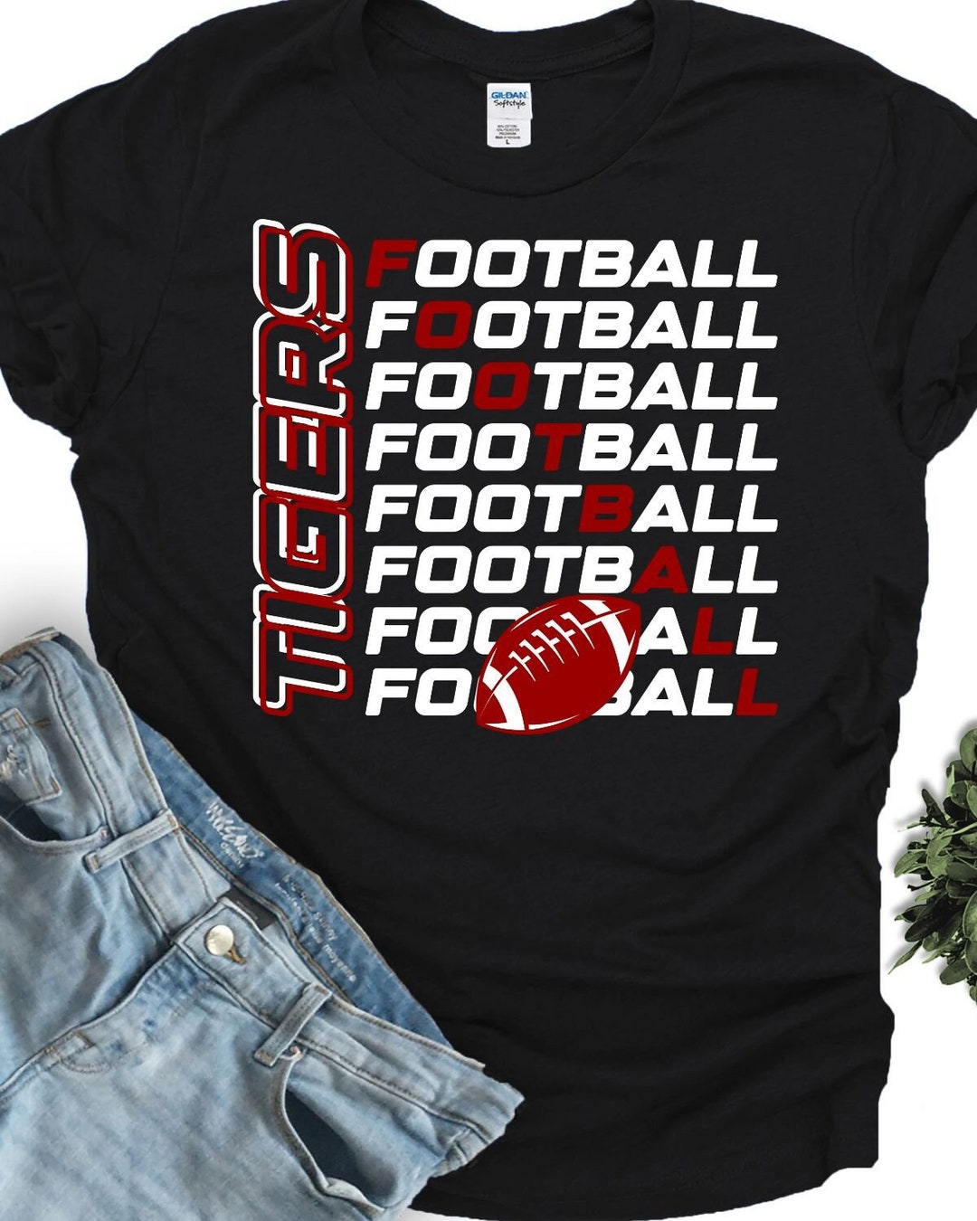 Tiger Football Shirt Tigers Mascot Custom Shirt Football Custom Team Name Shirt Football Mom ...