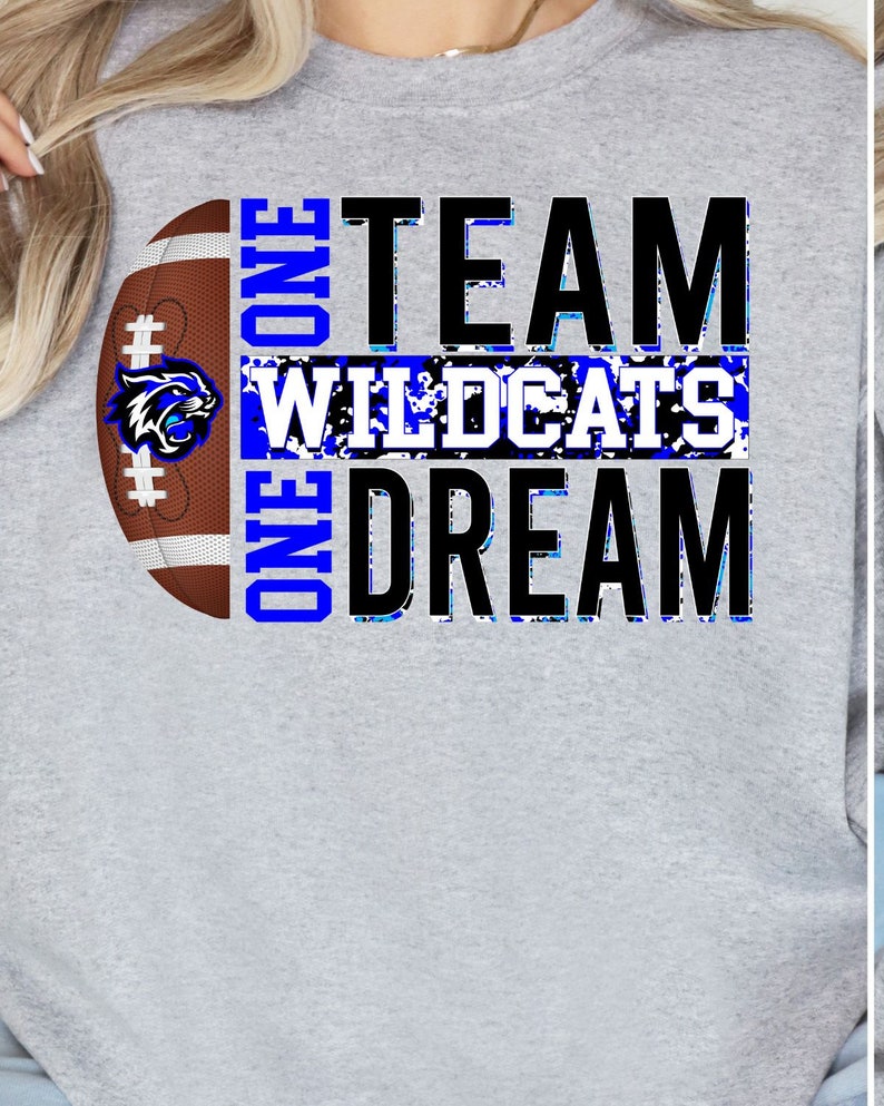 Custom Wildcats Football Tshirt Custom Football Shirt School Spirit T ...