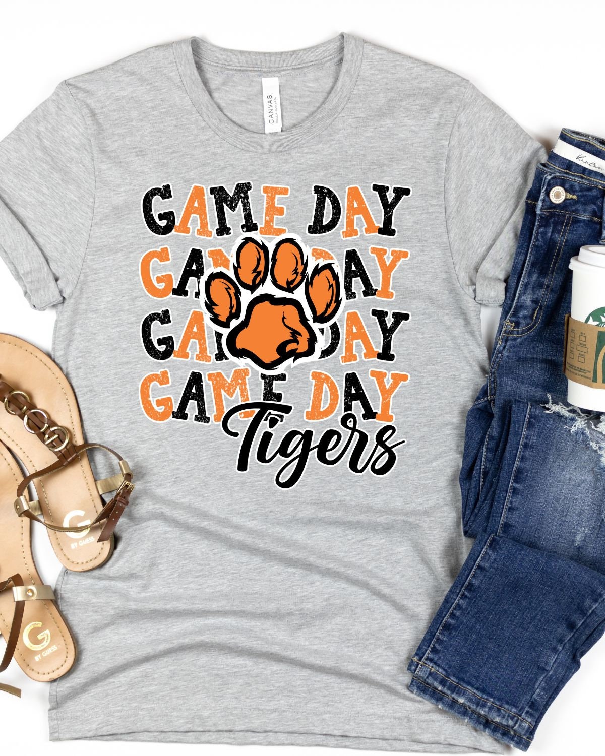 Tiger Football Shirt Game Day Tigers Tshirt Custom Mascot Tee School ...
