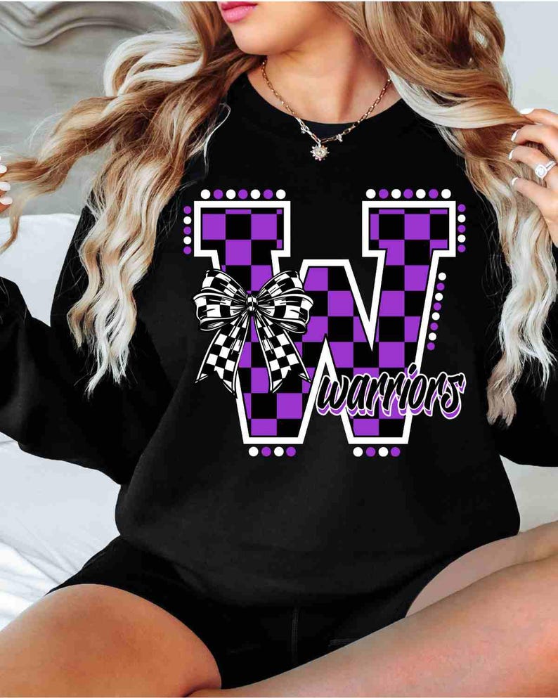 Warriors Shirt Warriors Checkered Print Shirt Custom School Mascot ...