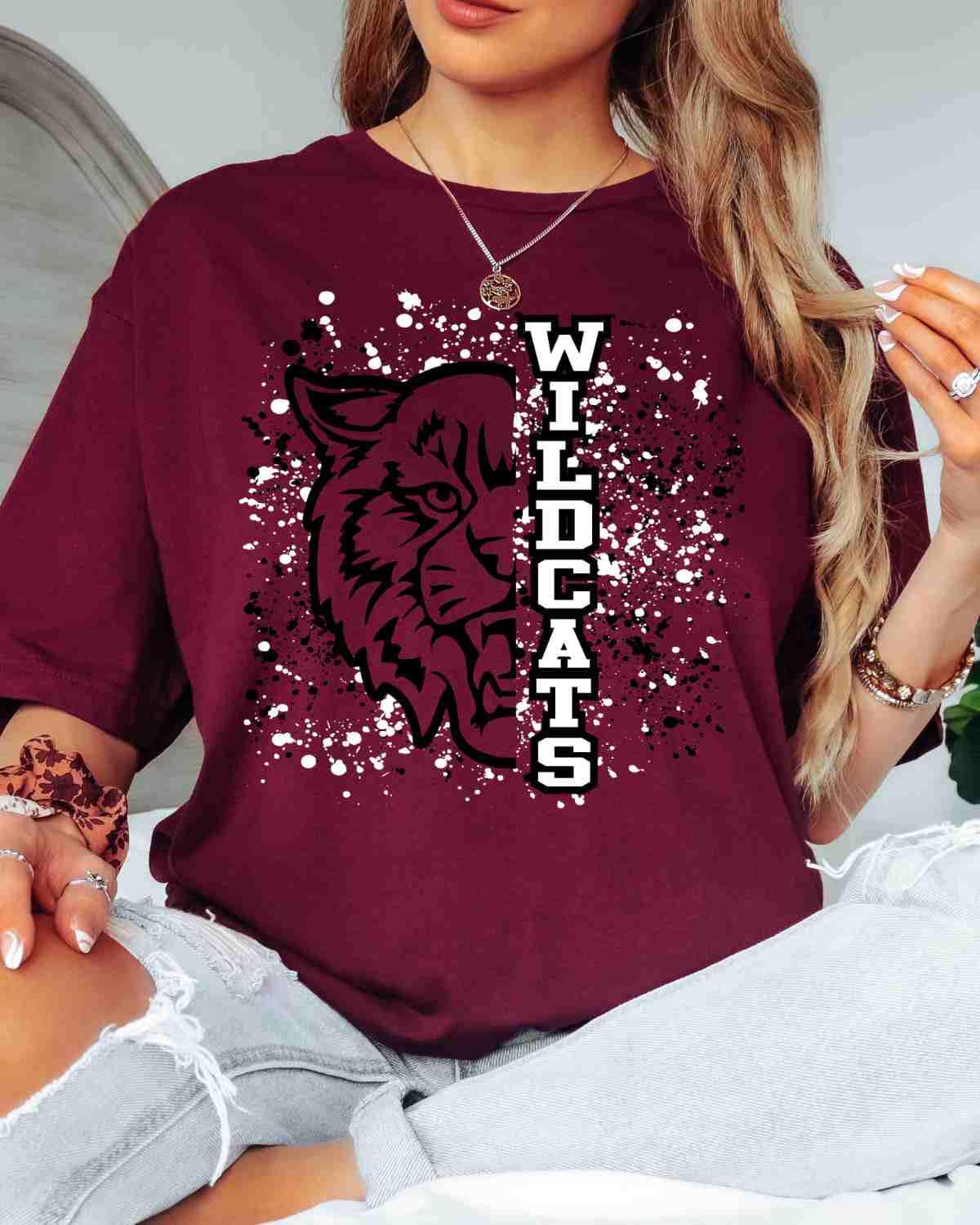 Wildcats Shirt Wildcat Logo Shirt Custom Mascot Shirt School Spirit ...