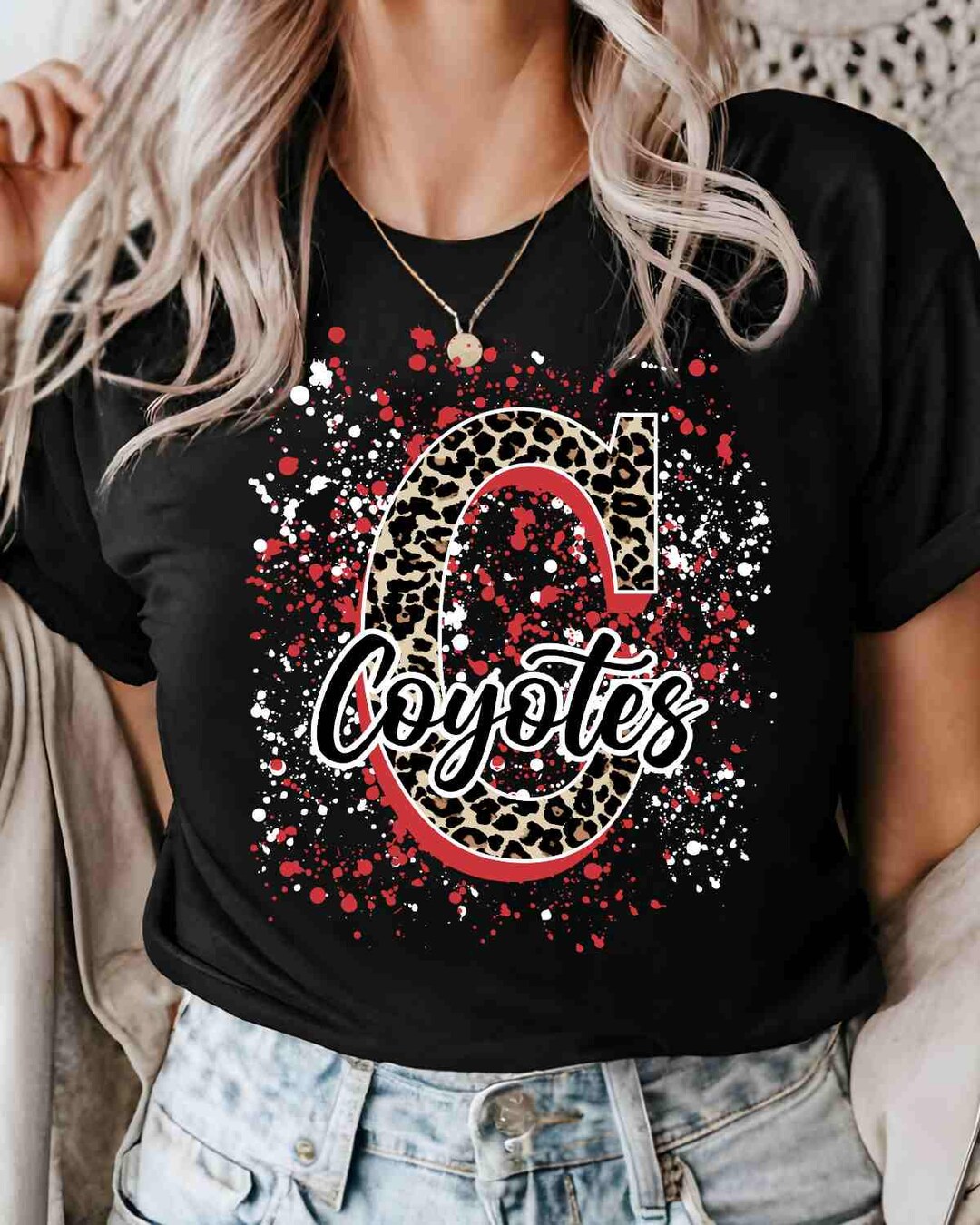 Coyotes Shirt Coyotes Splatter Shirt Custom School Mascot Shirt Coyote ...
