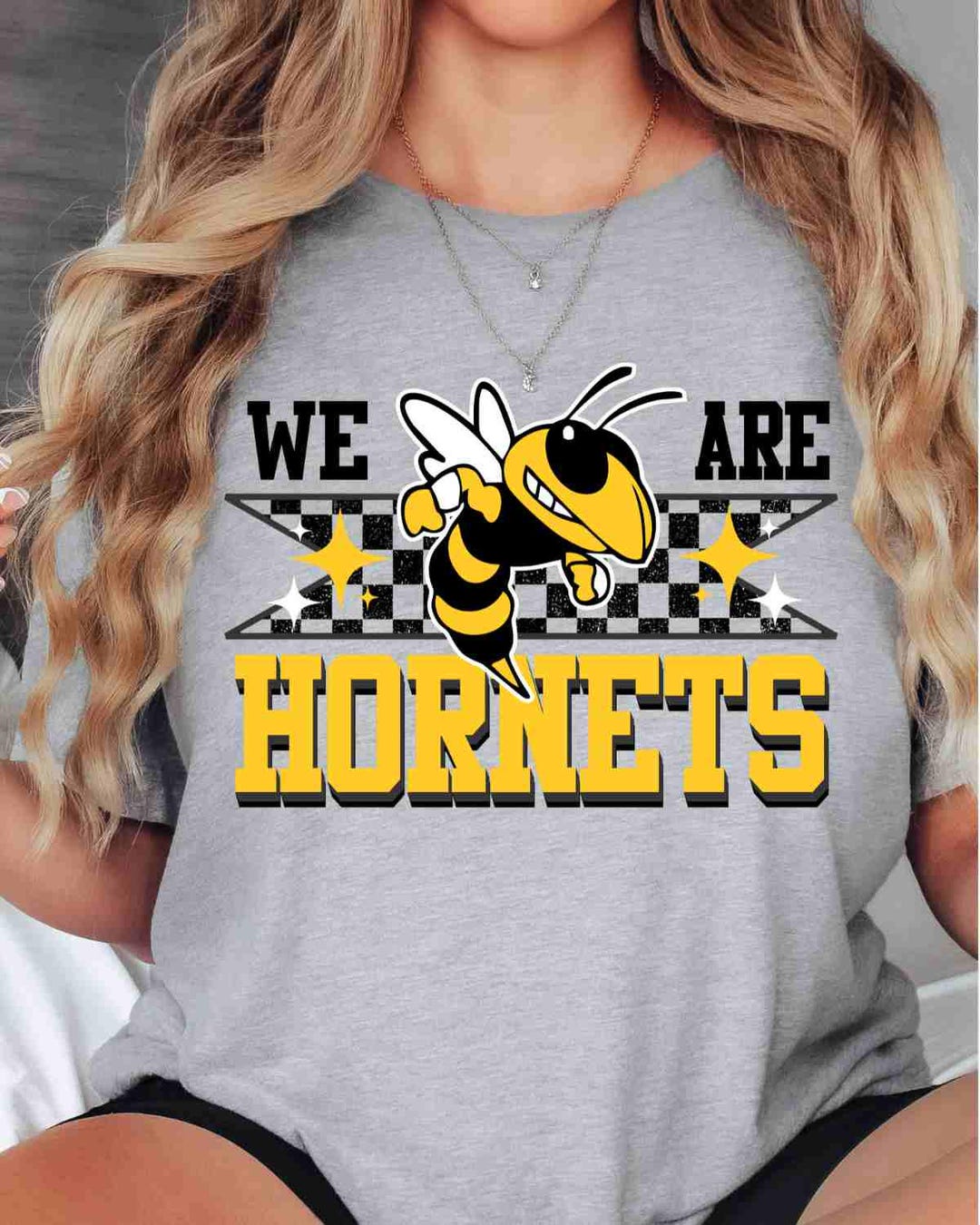Hornets Shirt Hornets Checkered Shirt Hornet Sports Shirt School Spirit ...