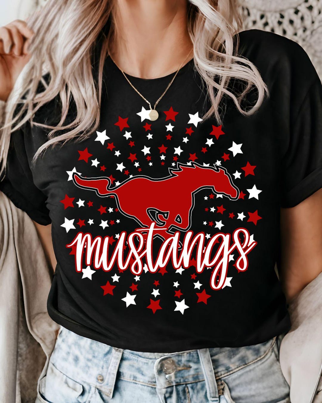 Mustangs Shirt, Custom School Mascot Shirt, School Spirit Shirt, Mascot ...