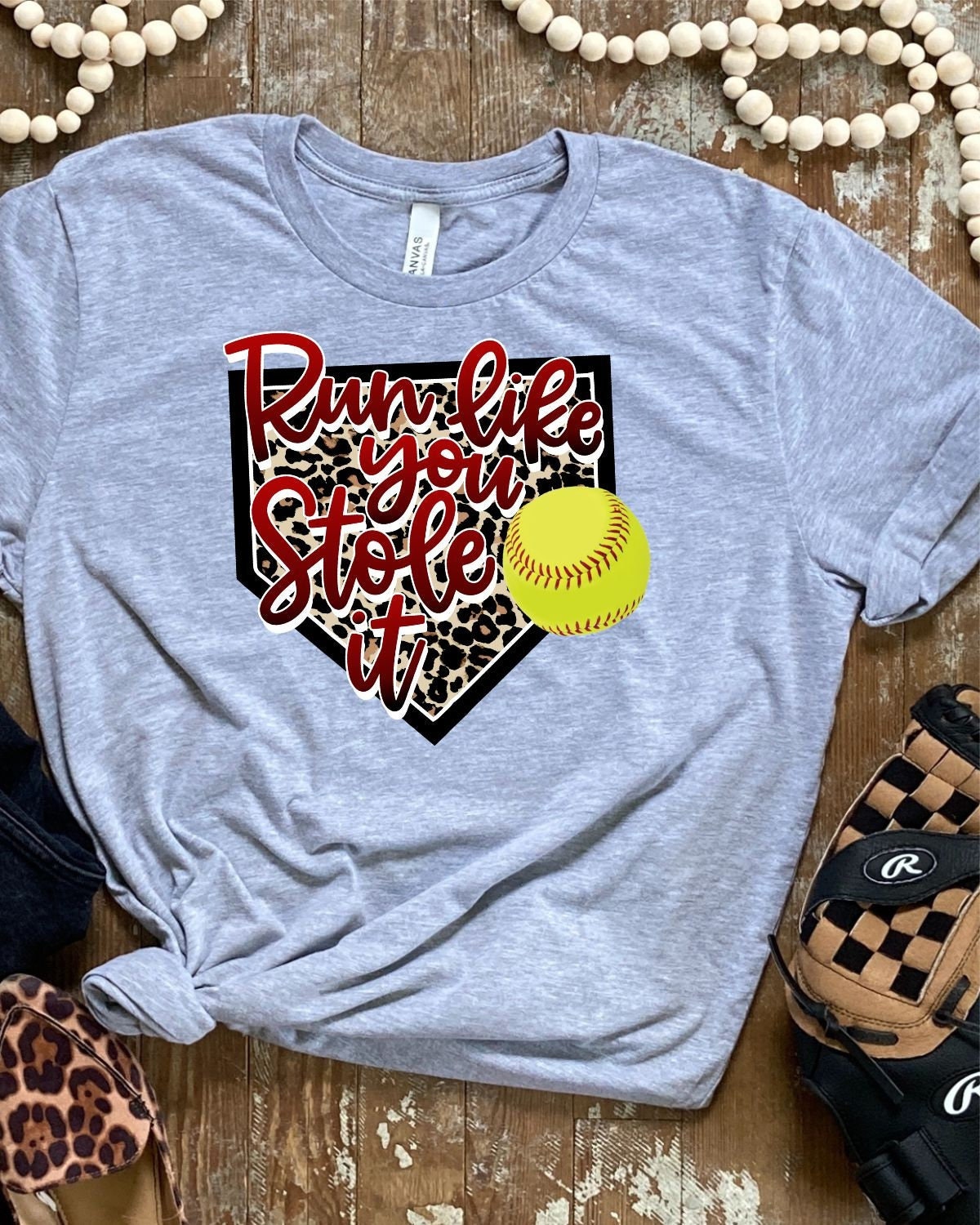 Run Like You Stole It Softball Tshirt Game Day Apparel Softball Shirt ...