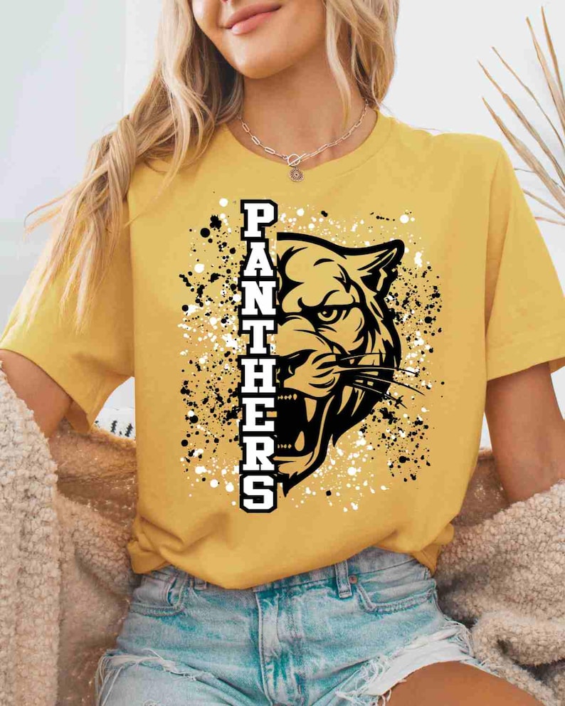 Panthers Shirt Panther Logo Shirt Custom Mascot Shirt School Spirit ...