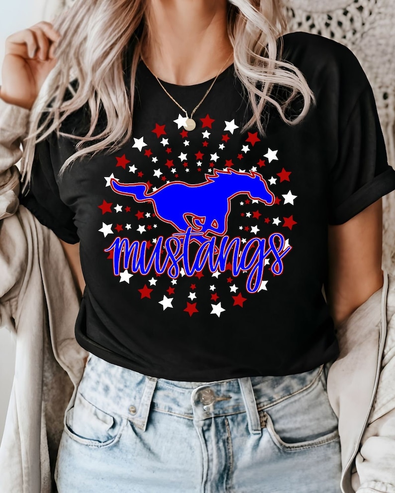 Mustangs Shirt, Custom School Mascot Shirt, School Spirit Shirt, Mascot ...