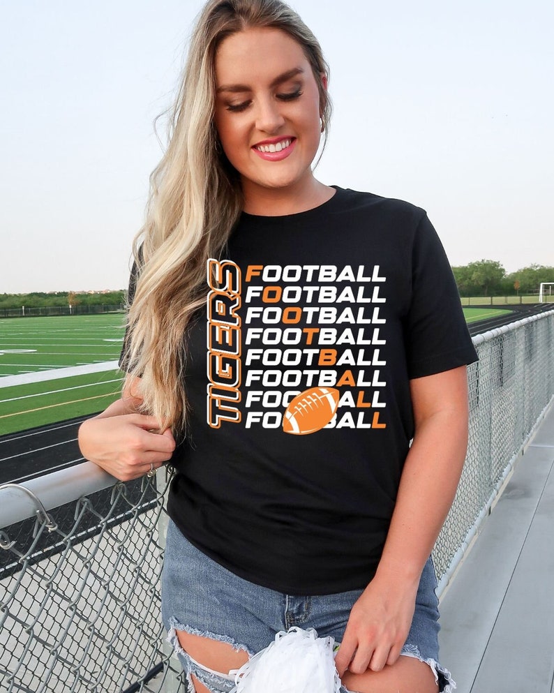 Tiger Football Shirt Tigers Mascot Custom Shirt Football Custom Team Name Shirt Football Mom ...