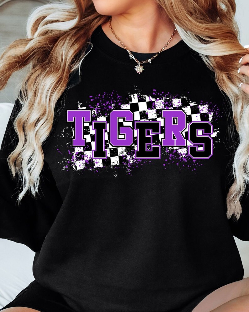 Tigers Shirt, Tiger Checkered Shirt, Tiger Pride Shirt, School Spirit ...