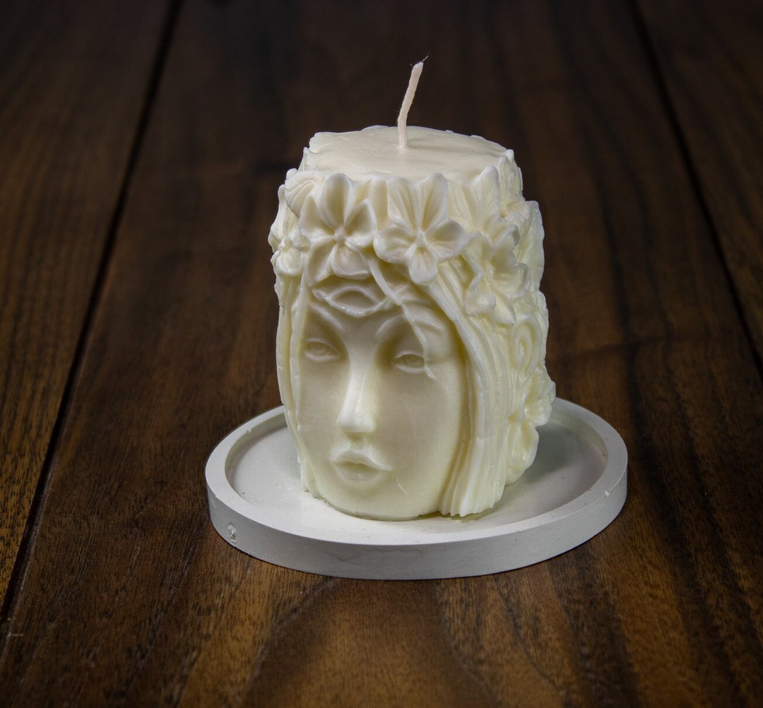 Female Head Shaped Candle Handmade Soy Candle / Organic Soy Wax Candle ...