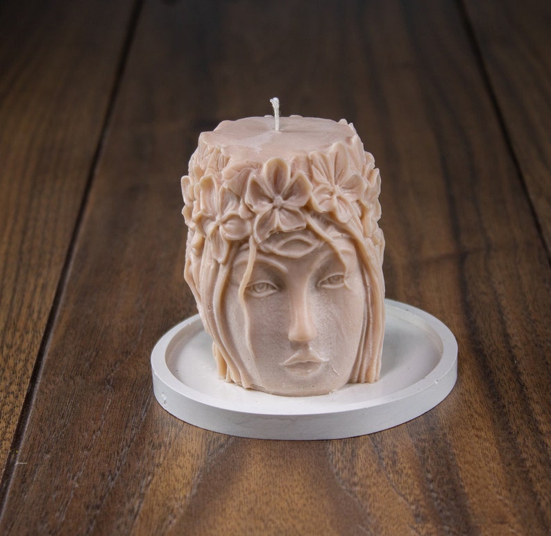 Female Head Shaped Candle Handmade Soy Candle / Organic Soy Wax Candle ...
